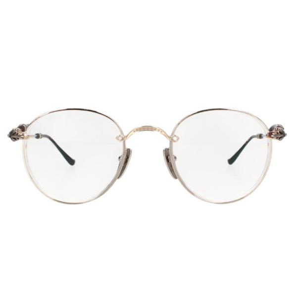 ブランド：クロムハーツ/Chrome Hearts商品名： BUBBA-A クロステンプルメタルフレームラウンド眼鏡サイズ：49□22-145状態ランク：Bカラー：(フレーム)ゴールド×シルバー