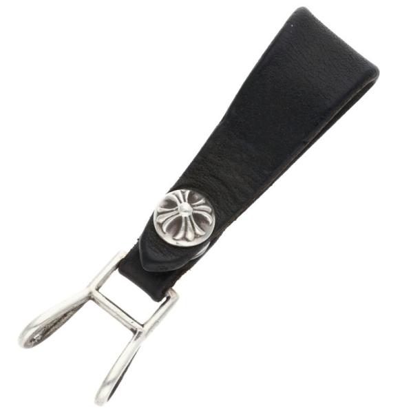 ブランド：クロムハーツ/Chrome Hearts商品名： BELT LOOP クロスボールボタンレザーベルトループサイズ：表記なし状態ランク：Bカラー：ブラック×シルバー