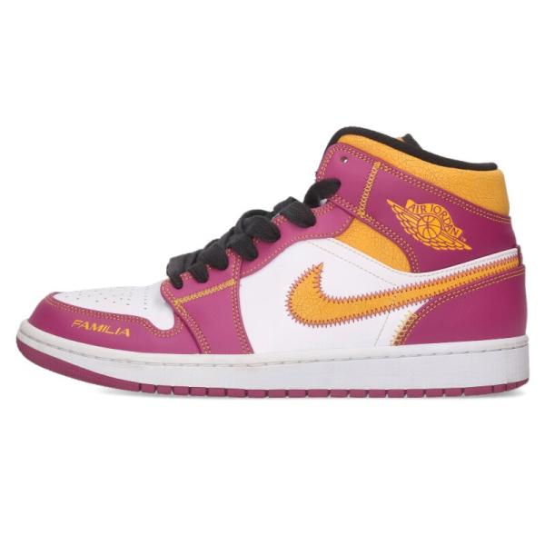 ブランド：ナイキ/NIKE商品名： DC0350-100 エアジョーダン 1 ミッドスニーカーサイズ：27.5cm状態ランク：Bカラー：ホワイト×ピンク調