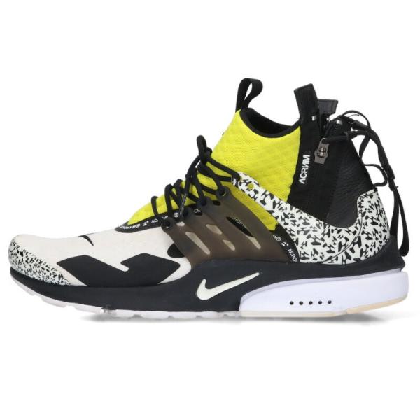 ブランド：ナイキ/NIKE商品名：×アクロニウム ACRONYM  ACRONYM AIR PRESTO MID AH7832-100 エアプレストミッドスニーカーサイズ：29cm状態ランク：Bカラー：ホワイト×ブラック×イエロー