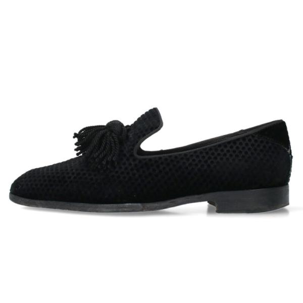 ブランド：ジミーチュウ/JIMMYCHOO商品名： FOXLEY ベロアタッセルスリッポンシューズサイズ：43状態ランク：Bカラー：ブラック