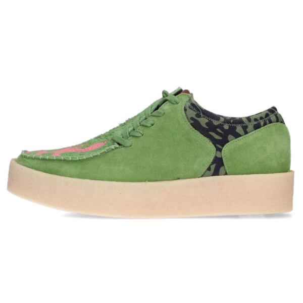 ブランド：クラークス/Clarks商品名：×サレヘ・ベンバリー SALEHE BEMBURY  Lugger Cupsole スエードローカットシューズサイズ：42.5状態ランク：Sカラー：グリーン×ピンク