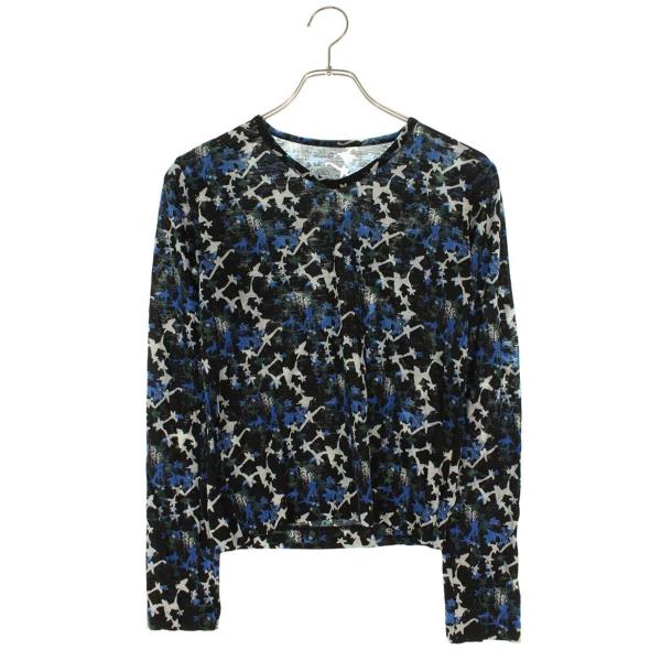 ブランド：ヨウジヤマモトノアール/Yamamoto + Noir商品名： NQ-T61-963 ウール総柄長袖カットソーサイズ：2状態ランク：Bカラー：ブラック×ブルー調