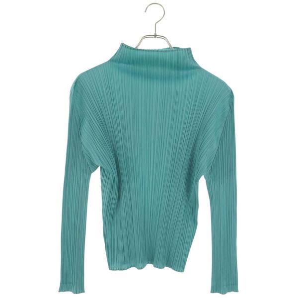 ブランド：プリーツプリーズ/PLEATS PLEASE商品名： PP61-JK147 ボトルネックプリーツ長袖カットソーサイズ：3状態ランク：Bカラー：グリーン調