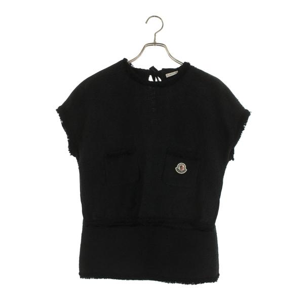 ブランド：モンクレール/MONCLER商品名： MAGLIA MANICHE CORTE/GONNA ロゴワッペンツイードセットアップサイズ：XS/38状態ランク：Bカラー：ブラック