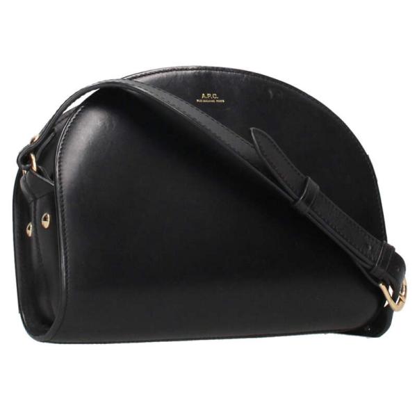 ブランド：アーペーセー/A.P.C.商品名： F61048 ハーフムーン スムースカーフスキンショルダーバッグサイズ：表記なし状態ランク：Bカラー：ブラック×ゴールド