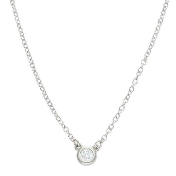 ブランド：ティファニー/TIFFANY&amp;Co.商品名： バイザヤード ダイヤ/シルバーネックレスサイズ：16?ch状態ランク：Bカラー：シルバー×クリア