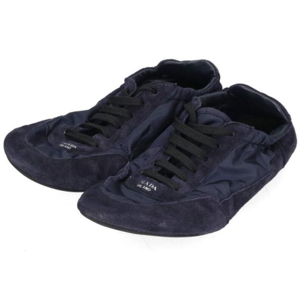 ブランド：プラダ/PRADA商品名： 25SS  1E959N Re-Nylonスエードスニーカーサイズ：35状態ランク：Bカラー：ネイビー
