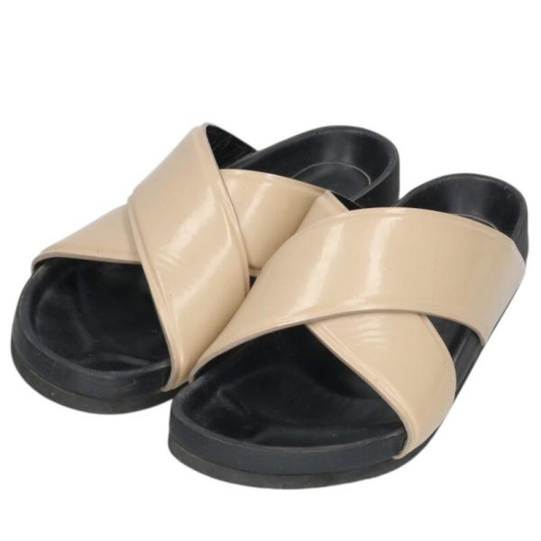 ブランド：セリーヌ/CELINE商品名：クロスストラップサンダルサイズ：37状態ランク：Bカラー：ブラック×ベージュ