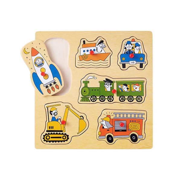 CC0640 ノブ付き木製パズル いろんなのりもの ※詳細は商品説明をご確認下さい。商品ページは縦長です。