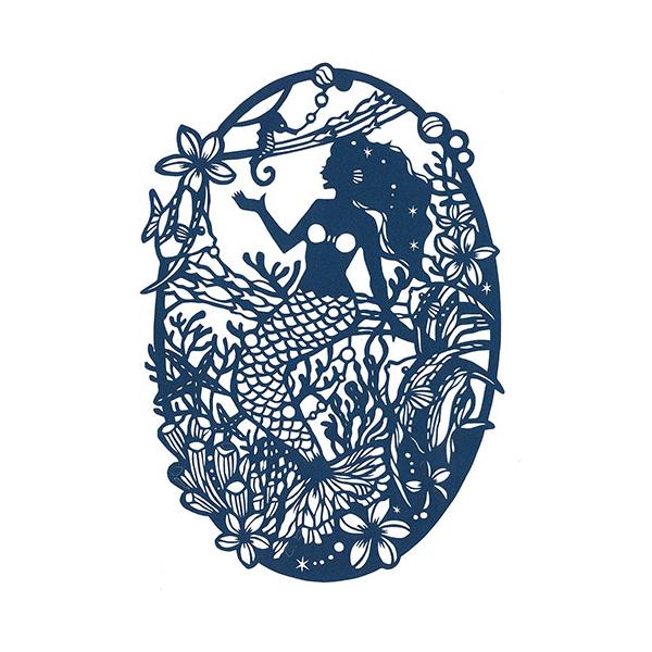 BA4-H01 光が当たるとキラキラ煌めく青い紙の切り絵! 有名切り絵作家の作品をあなたも作れます! ※詳細は商品説明をご確認下さい。商品ページは縦長です。