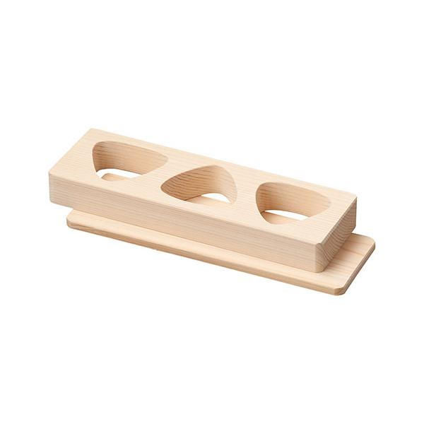 yamaco06307 桧・おにぎり抜型(物相型) 3穴(敷板付) ※詳細は商品説明をご確認下さい。商品ページは縦長です。