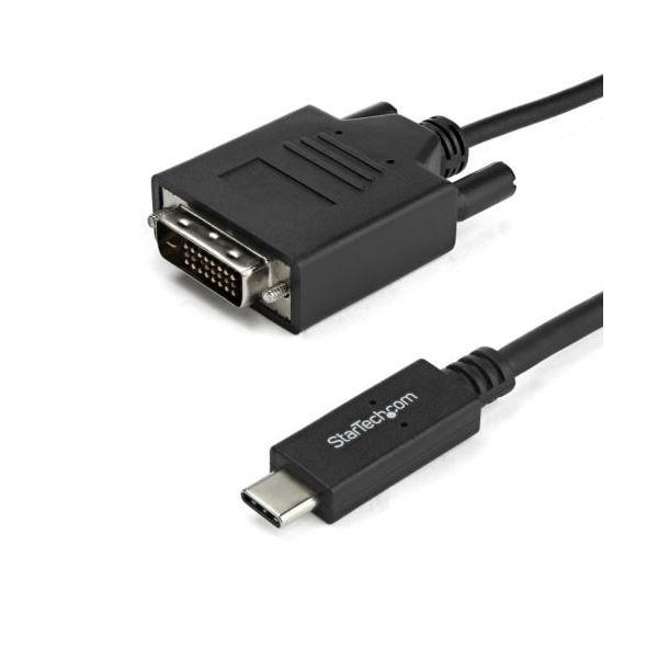 【商品名】 StarTech.com USB TypeC-DVI 変換ディスプレイケーブル 1m 1920×1200対応 ブラックCDP2DVIMM1MB 1本  ※詳細は商品説明をご確認下さい。商品ページは縦長です。(送料無料)(決済手数...