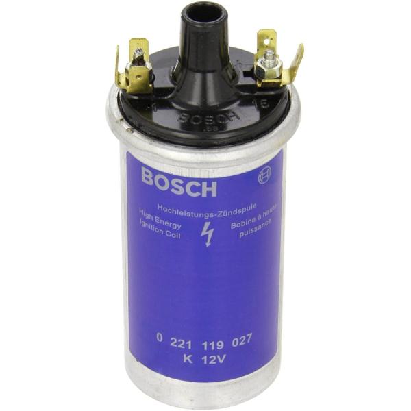 ・ボッシュ製 汎用イグニッションコイル ブルーコイル・汎用スポーツコイル 12V仕様 操作電圧 28000V 3Ω・パッケージ（紙箱）に多少の傷みが見られる場合がございます。ご了承ください。