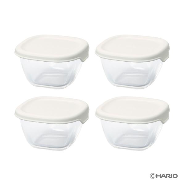 耐熱ガラス製のフタつき角小鉢4個セットです。食器として使った後にフタをして冷蔵庫で保存ができます。フタをしたまま電子レンジで温めが、フタを外せば電子オーブンで使用が可能です。電子レンジ・電気式オーブン・食器洗い乾燥機でお使いいただけます。【...