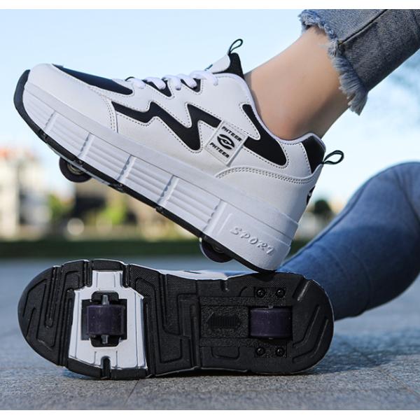 ローラーシューズ 子供用 ローラースケート ト キッズ スニーカー スポーツ 靴 子ども スニーカー 2WAY 2輪二 輪取り外し可能発光 光る ジュニア スポーツ アウトドア 初心者 安全 スポーツ 小学生 子供用から成人まで 玩具 おも...