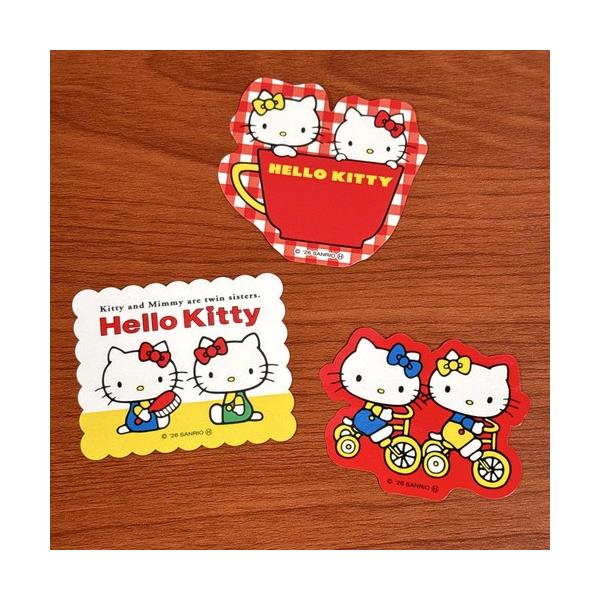 サンリオキャラクターデザインのステッカーセットが登場です！3種類各1枚づつの3枚セット。手帳、ノート、PCやスマホケースなどいろんなところに貼ってデコレーション。中サイズ。メーカー：マリモクラフト素材：紙サイズ：H:50mm×W:60mm以...