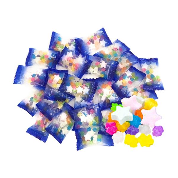 説明商品の説明爽やかなブルー基調の小袋に星形ラムネとカラフルな金平糖が入っています。分けされているのでお配り用ご利用いただけます。保育園幼稚園や町内会、サークルなどでのイベントにご活用ください。ご来店のお客様へのサービスの一環としてもいかが...