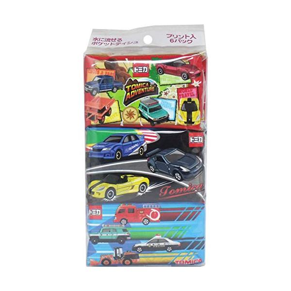「商品情報」商品の説明水に流せるポケットティシュ！お子様の大好きな「トミカ」のプリント入、6パックティシューです。●お子様のポケットに入る大きさです。●お名前欄が付いています。【寸法】たて200mmXよこ178mm【注意】・包装フィルムは水...