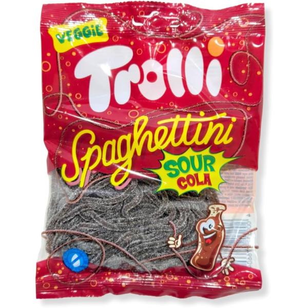 ドイツ発の人気輸入菓子ブランド「トローリ」のユニークなグミ「スパゲティ サワーコーラ」見た目はまるでスパゲティのように細長い形状で、遊び心あふれるグミキャンディです。外側にはサワーシュガーがたっぷりまぶされており、ひと口食べれば爽やかな酸味...