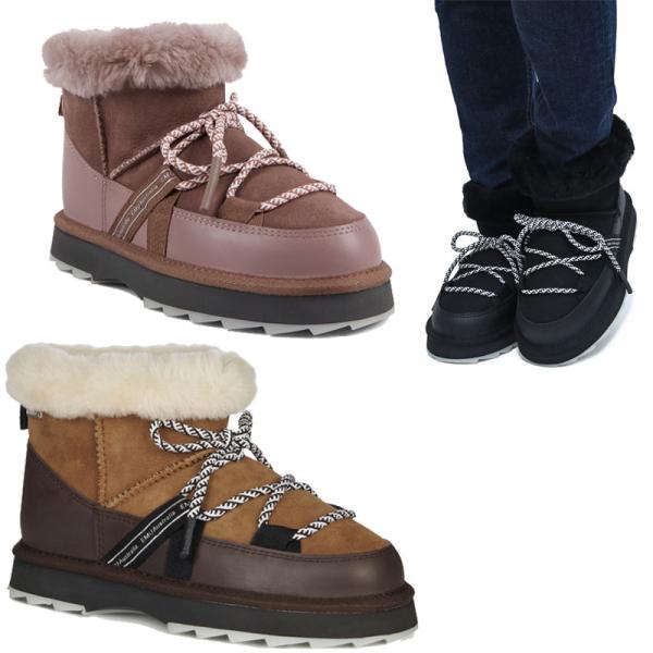 wintersale25ボードブーツのような風合いのアイテム。撥水加工を施した高品質の一枚革のシープスキンブーツ。つま先からかかとまでぐるりと防水ラバーを縫いつけているのでブーツ内に雨がしみない加工もポイントです。ムートン(シープスキン)は...