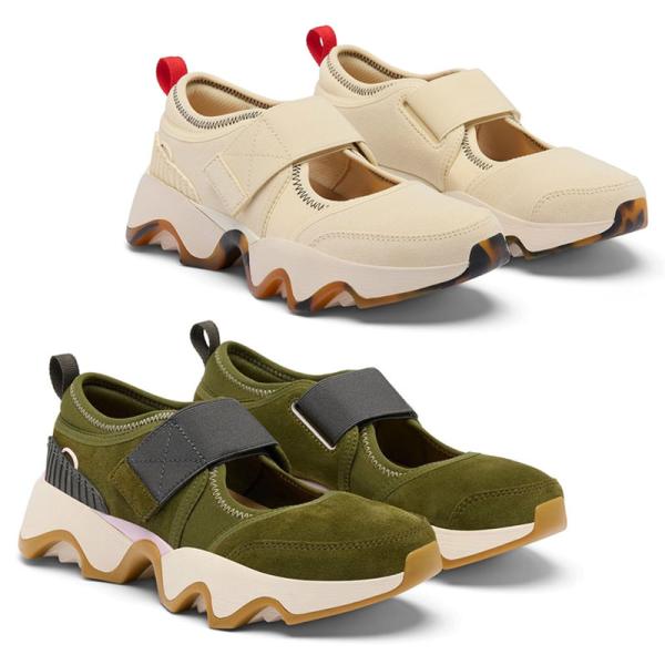 wintersale25ソックスを合わせて秋にも気軽に使えるスニーカーサンダル、メリージェーン。ストレッチメッシュの上にスエードを重ねたアッパーは、足あたりも快適。ベージュ×レッドの明るい配色と、落ち着いたグリーンの2色展開で、コーディネー...