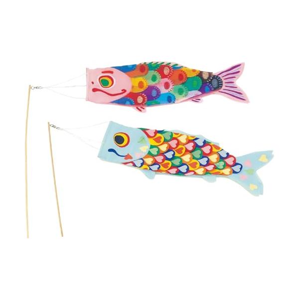 ピンク/-/15・Color:ピンク・パッケージ個数:1・重量：27g・材質：ポリエステル、竹、鉄・セット内容：こいのぼり×1、ひも、金具、棒・商品サイズ：本体450×120mm、棒：Φ6×450mm・使用できる主な画材： 絵の具・水性マー...