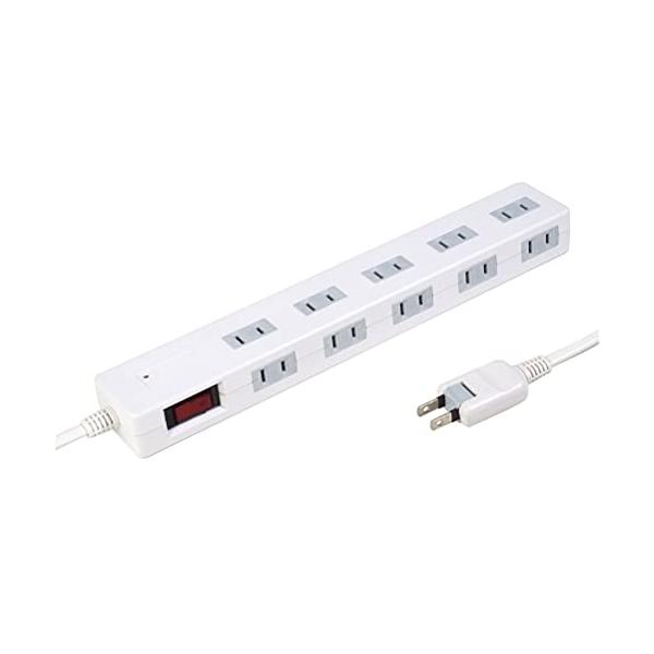 AC10口・ホワイトホワイト/コード1m/STP10W-1・Style:AC10口・ホワイトSize:コード1m・雷ガード・ブレーカー搭載で接続機器を守ることにも役立ちます・一括集中スイッチ・マグネット搭載の10個口の電源タップ・コンセント...
