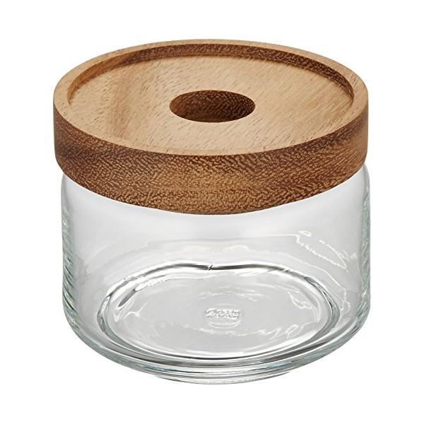 クリア/325cc/ST006・Size:325cc・パッケージ個数:1・メーカー型番:ST006・サイズ:9×9×7.5cm・本体重量:220g・素材・材質:本体容器/ソーダガラス、フタ/ウォルナッツの木、表面塗装/植物オイル、フタパッキ...