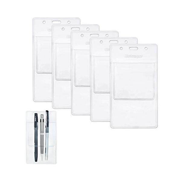 透明/5枚セット/-・Color:透明Size:5枚セット・パッケージ個数:1・素材ポリ塩化ビニル（PVC） サイズ外寸：16cm x 9cm 内寸：12.5cm x 9cm(長x幅) 入り数5枚セット 透明・インクシミ・汚れ防止 胸ポケッ...