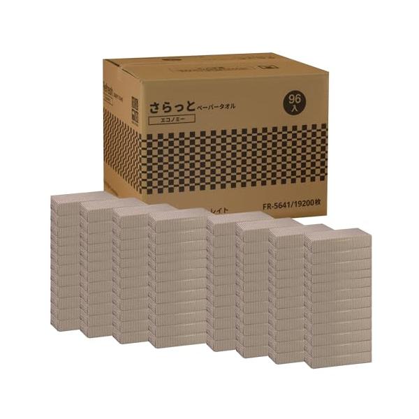 エコノミー・パッケージ個数:1・柔らかさと吸水性と追及した再生パルプ100％製品です。・サイズ：エコノミー　パッケージ：チョコレート・商品サイズ:170×220mm・仕様:中国製・入数/ケース:19200枚(200枚×96袋)