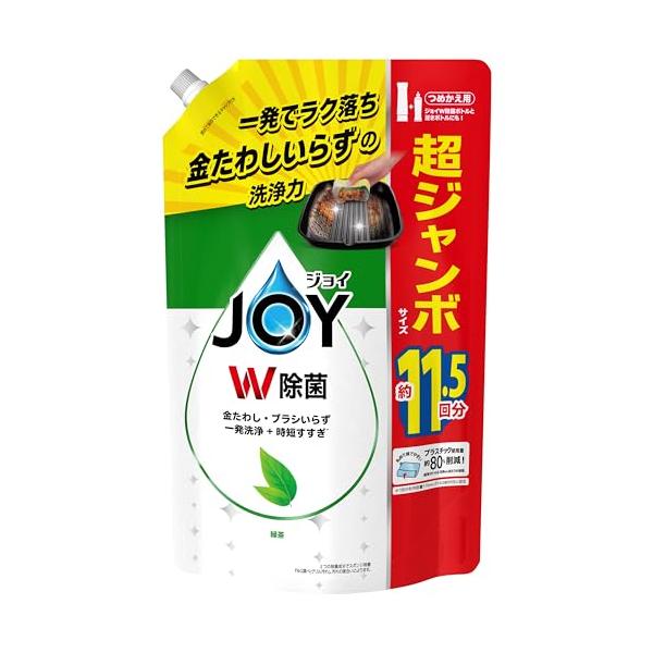 緑茶-/詰替/-・パッケージ個数:1・商品サイズ (幅×奥行×高さ) ：197mm×94mm×309mm・液性：中性洗剤・原産国：日本・内容量：1 490ml・2つの除菌成分でスポンジの除菌*ができます。 *全ての菌を落とすわけではありません。