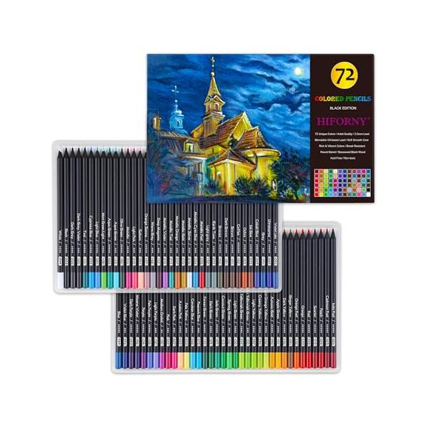 色付きの段ボール箱入り。マルチカラー/1 count (Pack of 72)/HF-BCP72-CB・NumberOfItems:72・パッケージ個数:1・アーティストグレードの色鉛筆72のユニークな色、3.3mmの芯、ブレンド可能な油性...