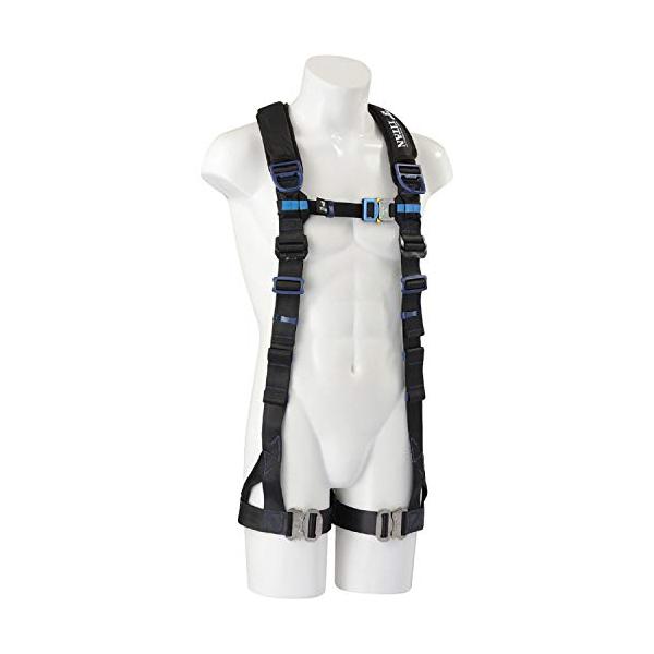 フルボディハーネスBL(ブラック)/L/PAHN-10A-BL-L型・パッケージ個数:1・水平型　肩・腿・骨盤ベルト:幅40mm ポリエステル 胸ベルト:幅25mm ナイロン 肩バックル:スチール・胸クリップ:ワンタッチタイプ(アルミ合金)...