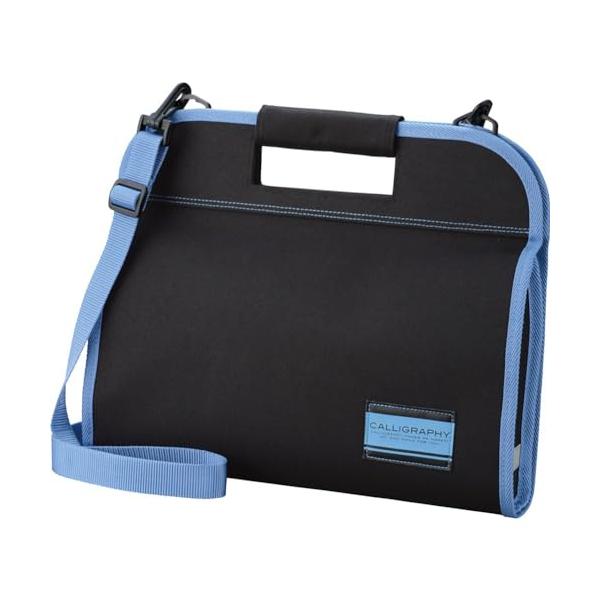 書道セット青/-/GA432-12・Color:青・パッケージ個数:1・ベーシックなデザインの書道セット・手提げ、ショルダーの2WAYタイプ・使いやすいフルオープンタイプなので片付けも簡単・本体サイズW330XH275XD40mm 重量：1...