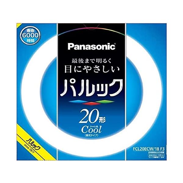 クール色/1個/FCL20ECW/18F3・Size:1個・パッケージ個数:1・長寿命で明るいパルック蛍光灯　２０Ｗ相当・クール色　ランプ電力１８Ｗ　全光束1220ｌｍ・色温度7200Ｋ　定格寿命6000時間　口金Ｇ１０ｑ