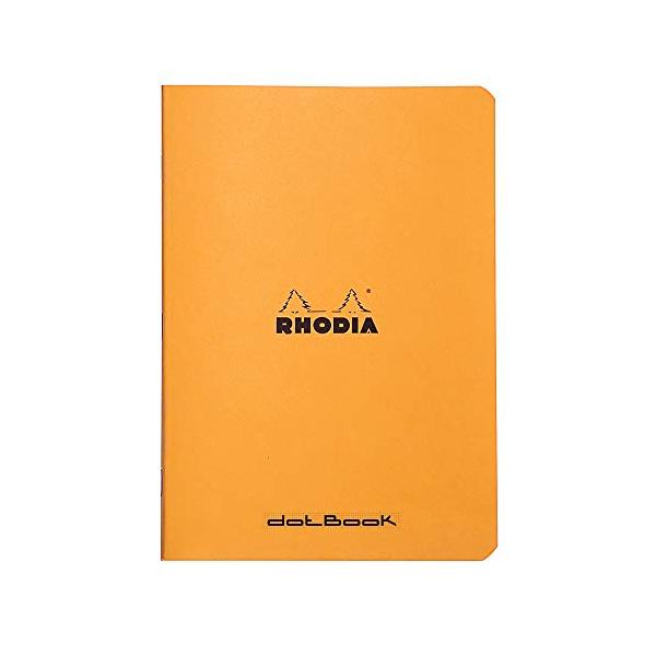 ドット方眼オレンジ/A5/119190C・Size:A5Style:ドット方眼Color:オレンジ・パッケージ個数:1・96ページ・ホチキス留め仕様・ドット（80g/m2）