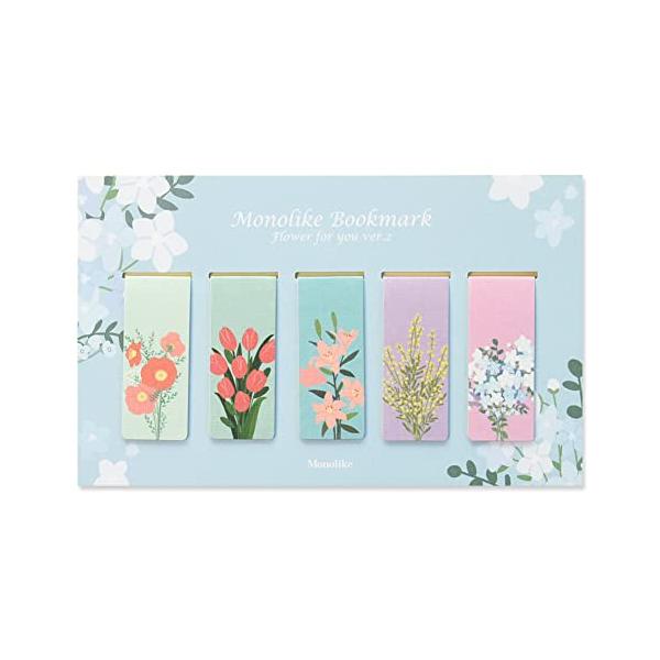 マグネット、マグネット。フラワーフォーユー Ver.2/パッケージサイズ ： 9.5x15.5x0.2 (cm)/しおり・Color:フラワーフォーユー Ver.2・構成:5つのデザイン 各デザイン別に1つずつ・ブックマーク5彫刻が1セット...