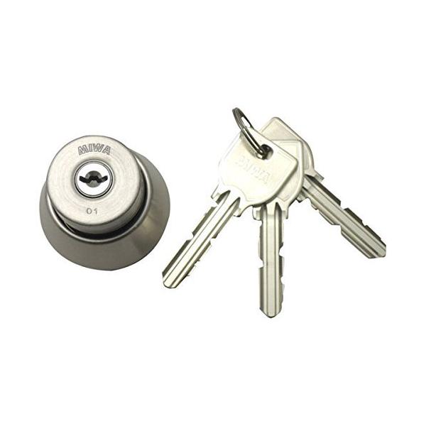 シリンダー・パッケージ個数:1・美和ロック純正の交換用シリンダー・ミワロックの標準シリンダー・キー3本付き・キー複製はどこでも可能だが、精度が悪い機械だと開かないこともあります。・扉厚33〜42ｍｍ対応
