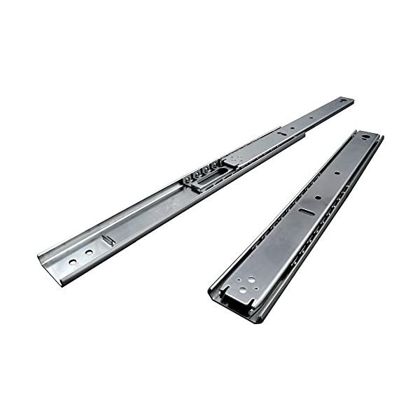 シルバー/-/C203-18LOCK・パッケージ個数:1・レール長:457.2mm、移動距離:330mm・耐荷重(N/ペア):402N、耐荷重(kgf/ペア):41kgf・推奨ねじ:M4バインドまたはM4トラスねじ・スライド機構:ボールベア...