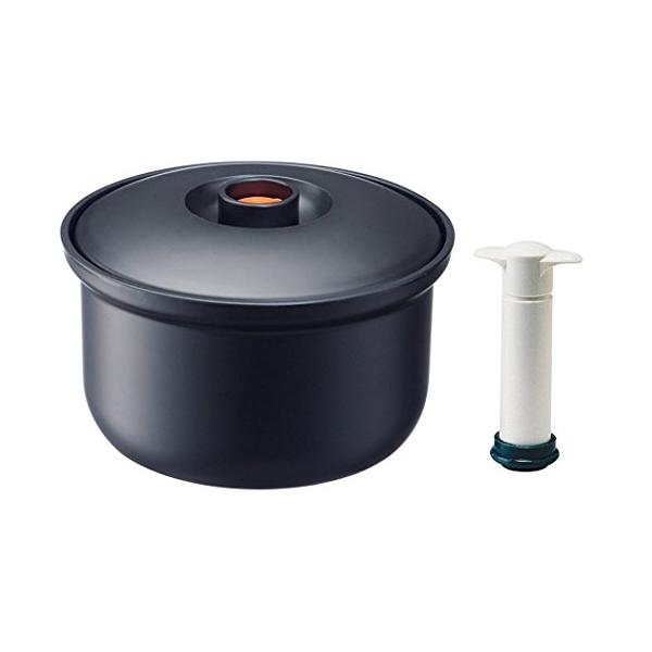 真空おひつ/おひつサイズ:約φ181×119mm/BOH3-A・パッケージ個数:1・サイズ:おひつ/約φ181×119mm、真空ポンプ/約41×64×137mm・重量:約650g・材質:おひつ本体・フタ・スノコ/ポリプロピレン、パッキン・エ...