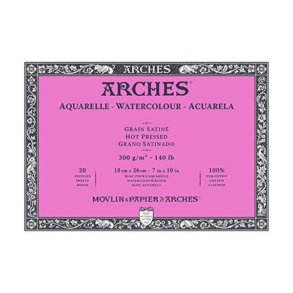 水彩紙ナチュラルホワイト/18X26cm/1795070・Size:18X26cm・パッケージ個数:1・素材：コットン(100%)・サイズ：17.78×25.4×1.27mm・入数：20枚・坪量：300gsm・紙肌：極細