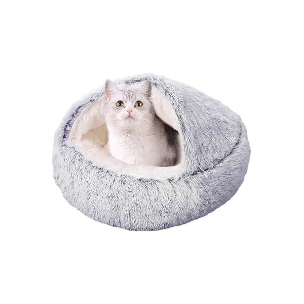 貝殻型猫 ベッドグラデーショングレー/60CM/-・Size:60CMColor:グラデーショングレー・商品仕様直径60CM、のサイズ，多種のサイズ，全ての種類の猫と大・中・小型犬に適用されます，素材はふわふわで暖かい PP 綿で填充（大量...