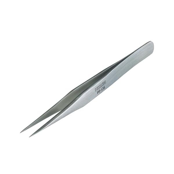 ストレート(先端幅0.25mm)-/-/PP-136・Style:ストレート(先端幅0.25mm)・パッケージ個数:1・精密性と剛性をバランスよく兼ね備えた強力型ピンセットのハイブリッドシリーズ。・指に触れるエッジ部分をラウンド形状に磨き上...