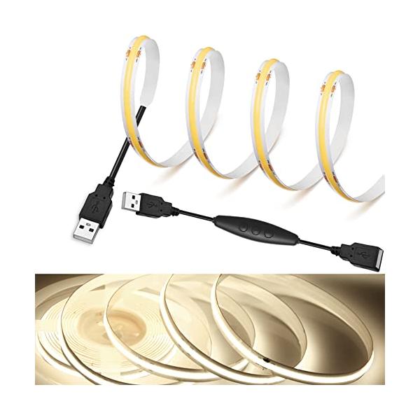 寝室 キッチンホーム オフィス屋内装飾4000K昼光色/DC5V-0.5m+USBスイッチ/-・Color:4000K昼光色Size:DC5V-0.5m+USBスイッチ・使いやすいLEDライトストリップのUSBヘッドをスイッチの一方の端に挿...