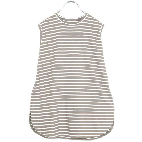 【商品説明】【実寸約】肩幅41バスト52着丈70 (cm)【サイズ表記】サイズ38（実寸をご確認ください）【素材】綿100%【状態】使用感少なめの美品【デザイン】茶系綿100％のボーダータンクトップです。細いボーダーなのできれいめで大人っぽ...