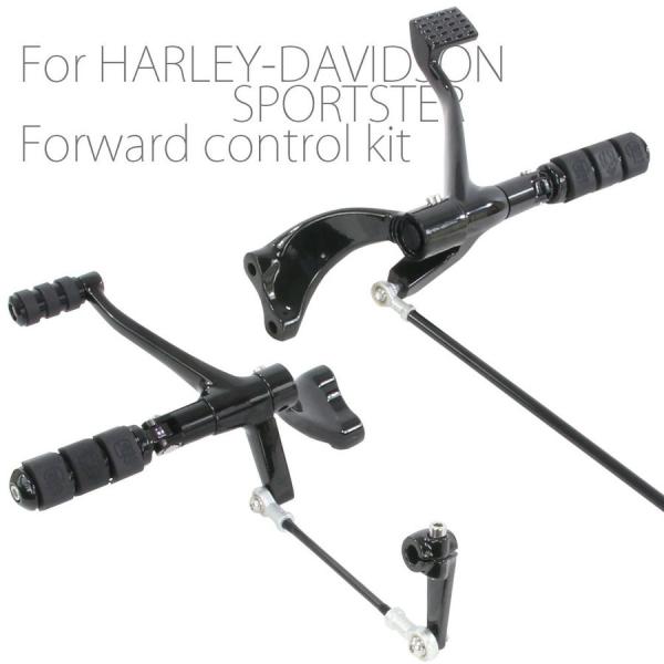 商品名■フォワードコントロールキット ブラック商品説明■ハーレー、スポーツスター用フォワードコントロールキットです。■ステップが前にあるため、足を前方に出して乗るようなポジションに変更が可能です。適合車種■ハーレーダビッドソン スポーツスタ...