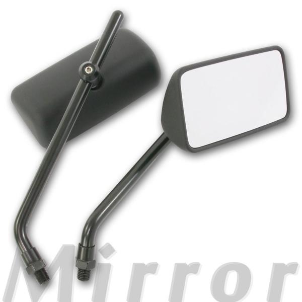 ■汎用のスクエアミラー左右セットです。■ローフォルムに似合う角型デザインのミラーです。■厚み、丸みを持たせた存在感の高い設計となっています。■10mm、8mm用逆ネジアダプター、8mm正ネジアダプター、ハーレー用の純正スイッチボックス対応シ...