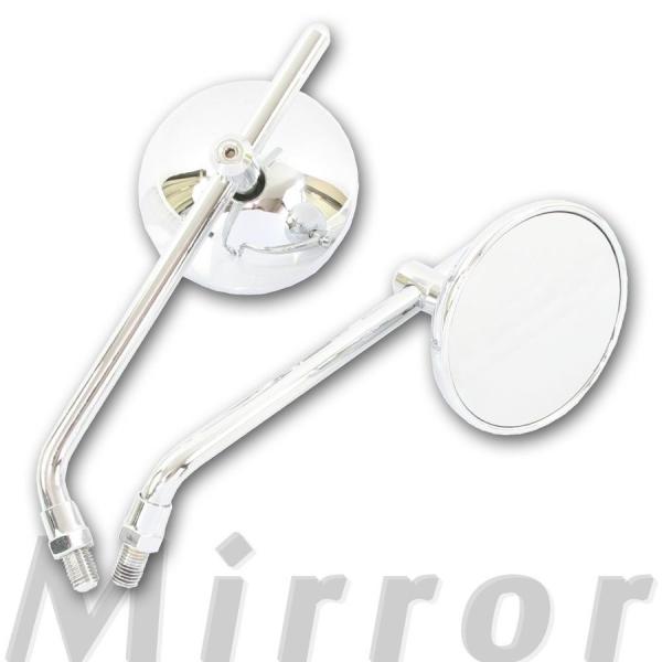 ■汎用のラウンドミラー左右セットです。■オーソドックスなラウンドデザインのミラーです。■丸みを帯びたデザインとなっています。■10mm、8mm用逆ネジアダプター、8mm正ネジアダプター、ハーレー用の純正スイッチボックス対応ショートステーが付...