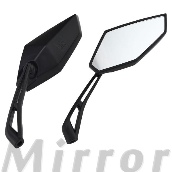 商品名■カスタムミラーB ブラック商品説明■汎用のカスタムミラー左右セットです。■艶消しブラックの落ち着いたデザインとなっております。■ミラー付け根部分は360度の角度調整が可能です。■後方が見やすい平面鏡を採用しております。商品詳細■材質...